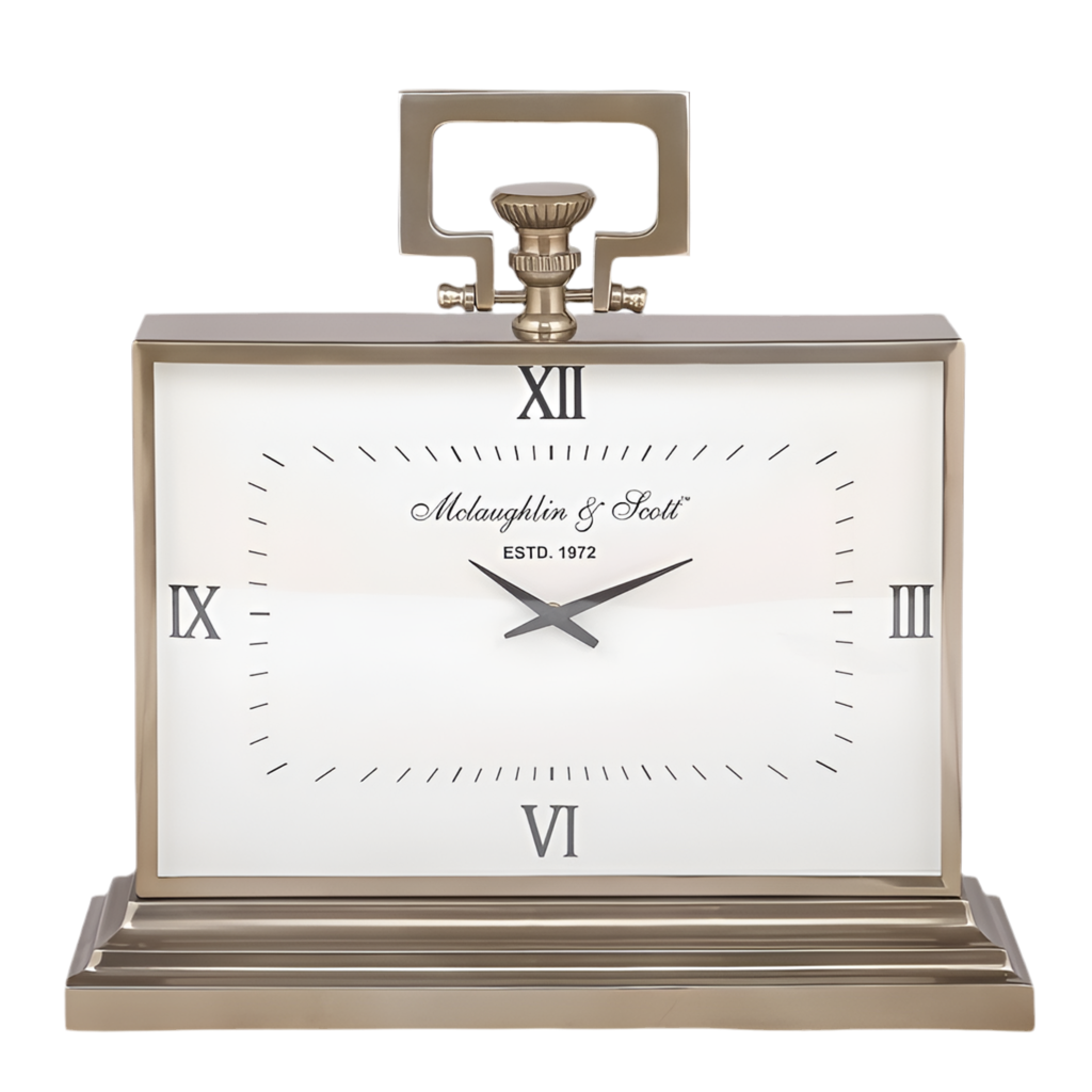Latham Brass Rectangular Clock Large – Tides Home