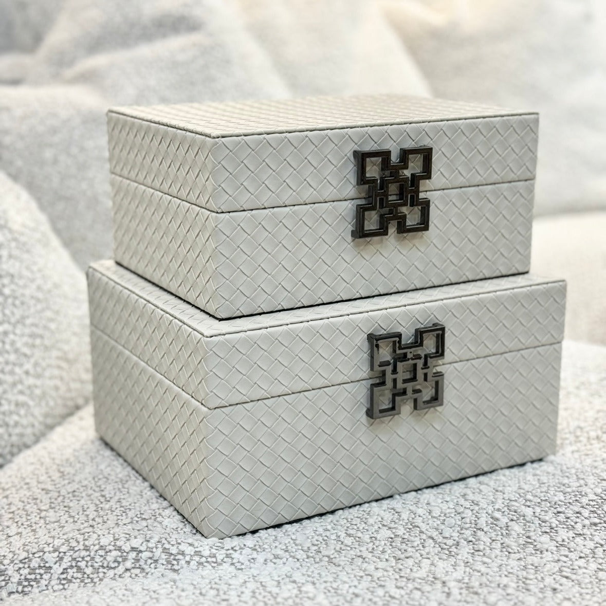 Set of 2 Faux Woven Boxes – Tides Home And Garden