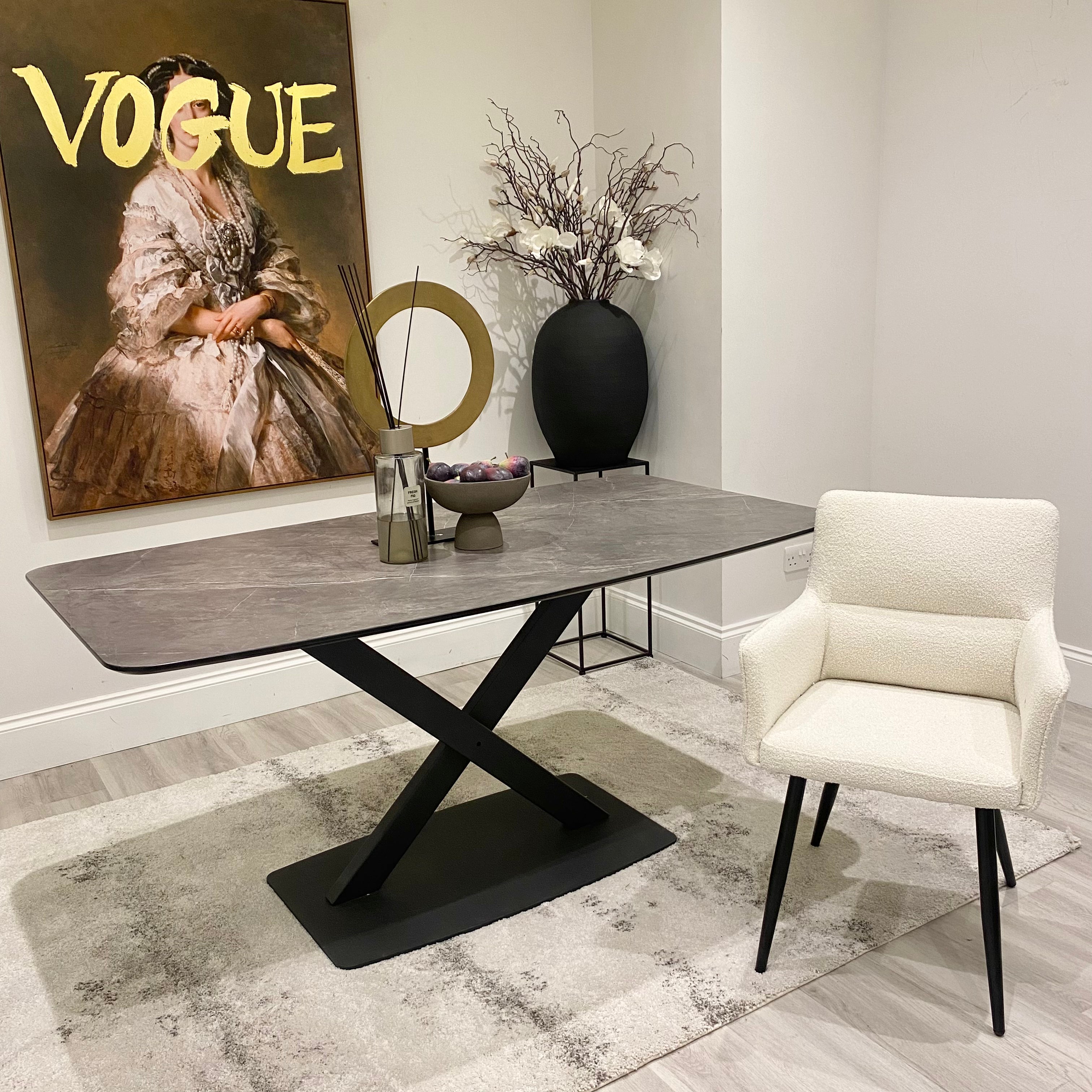 Tides Exclusive Hoxton Dining Table With 6 Rafa Chairs (2 Colours ...