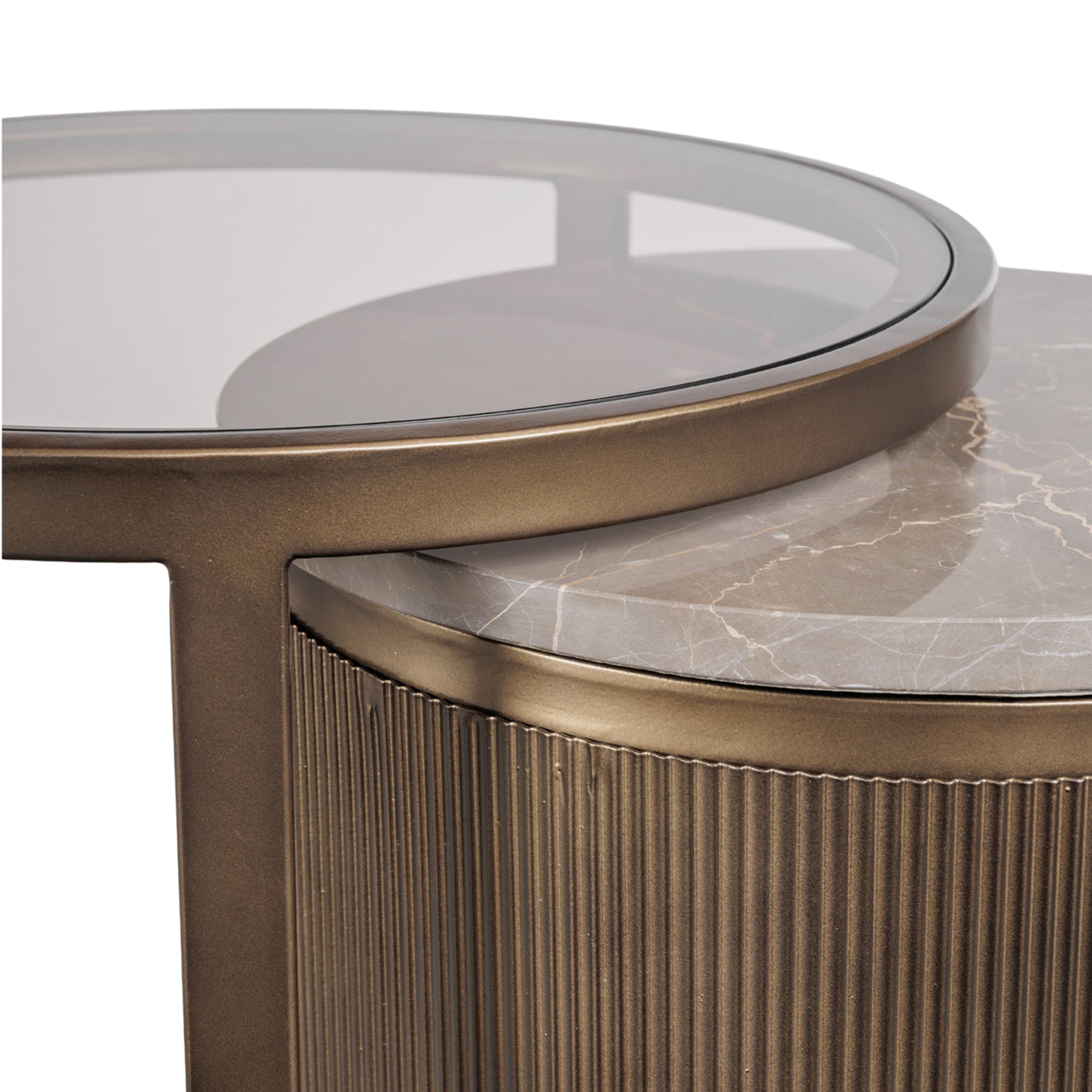 BELVEDERE ROYAL GOLD SET OF 2 NESTING SIDE TABLES – Tides Home