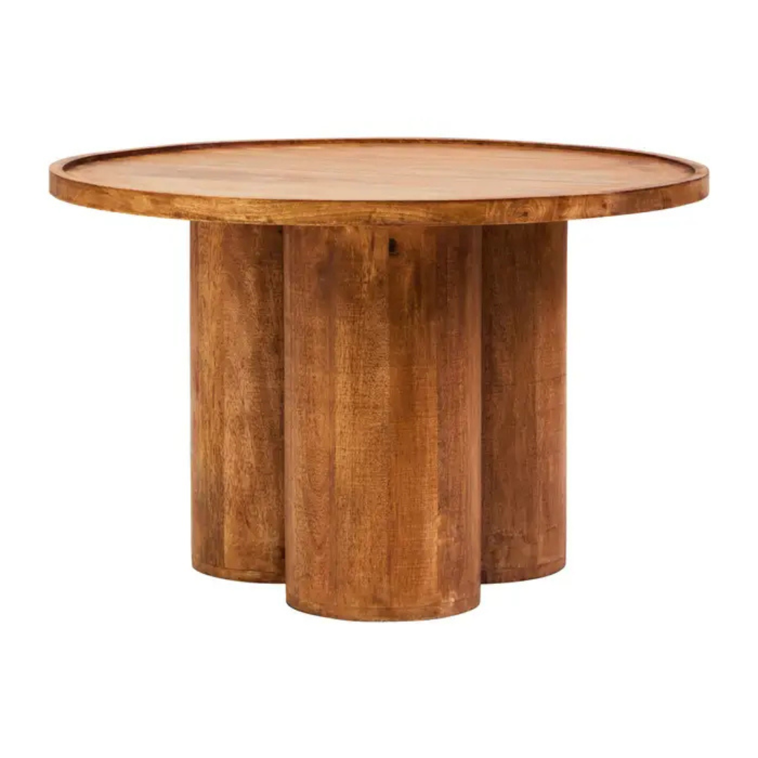 Natural Mango Wood Pillar Coffee Table – Tides Home