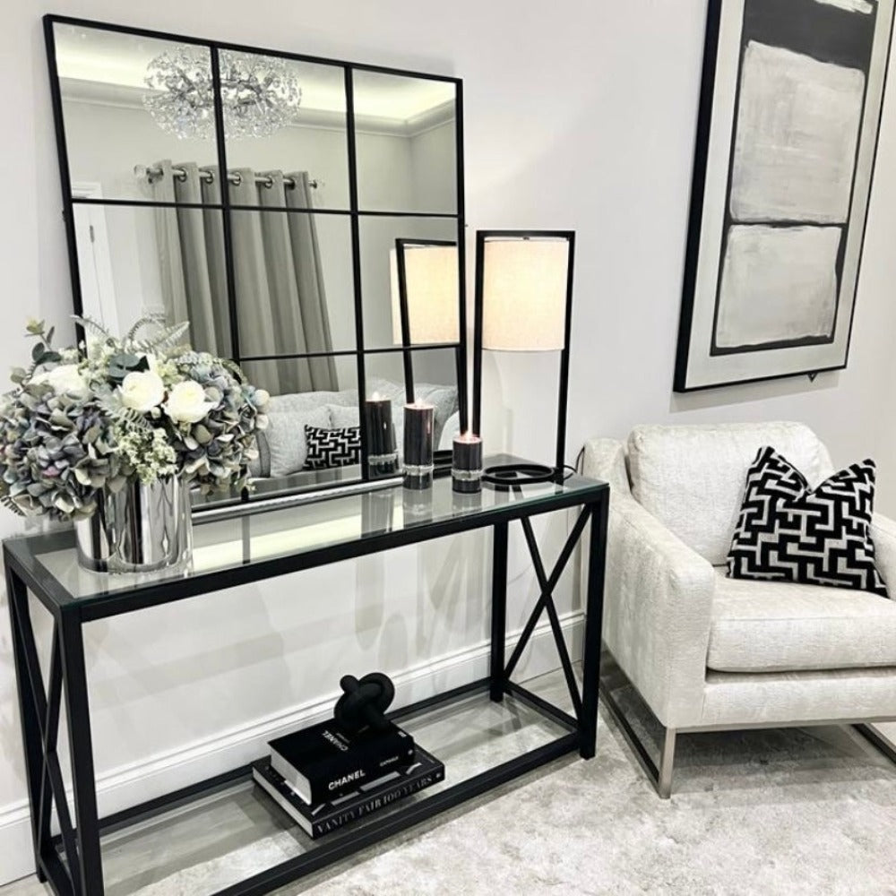Tides Co Design Studio Black Window 95.5 x 95.5cm Mirror Tides Home And Garden